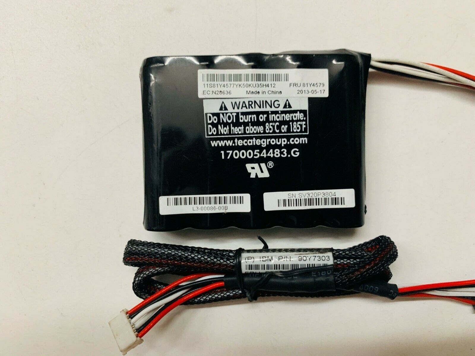 IBM 81Y4577 13.5V RAID CONTROLLER BATTERY CAP KIT 81Y4579